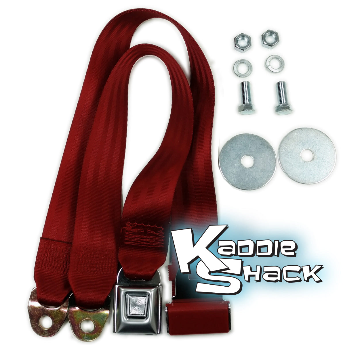 Red Seat Belt, 2-point Lap, Button Latch, with Mounting Hardware ...