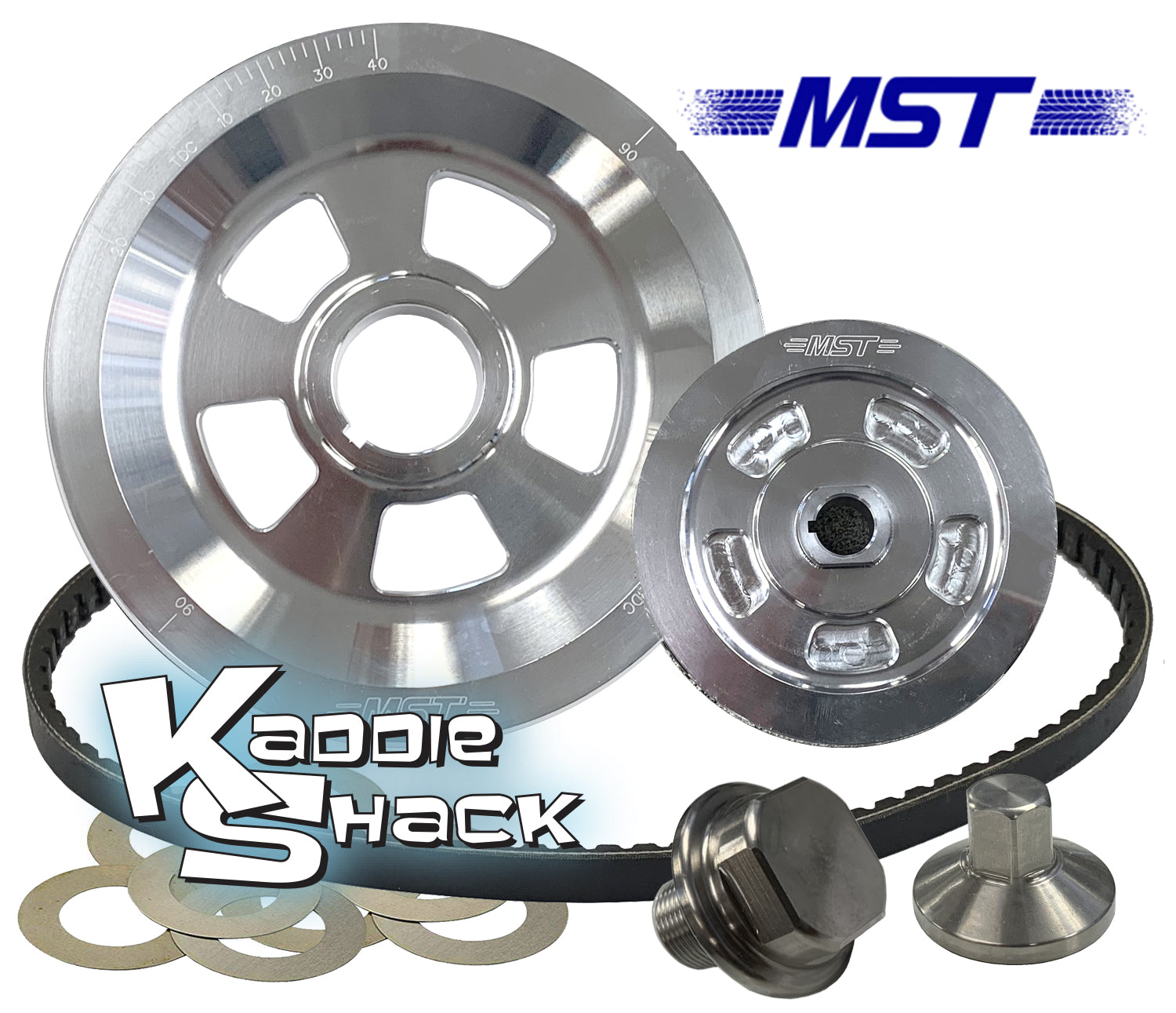 MST Renegade V-Belt Pulley System, Polished – Kaddie Shack